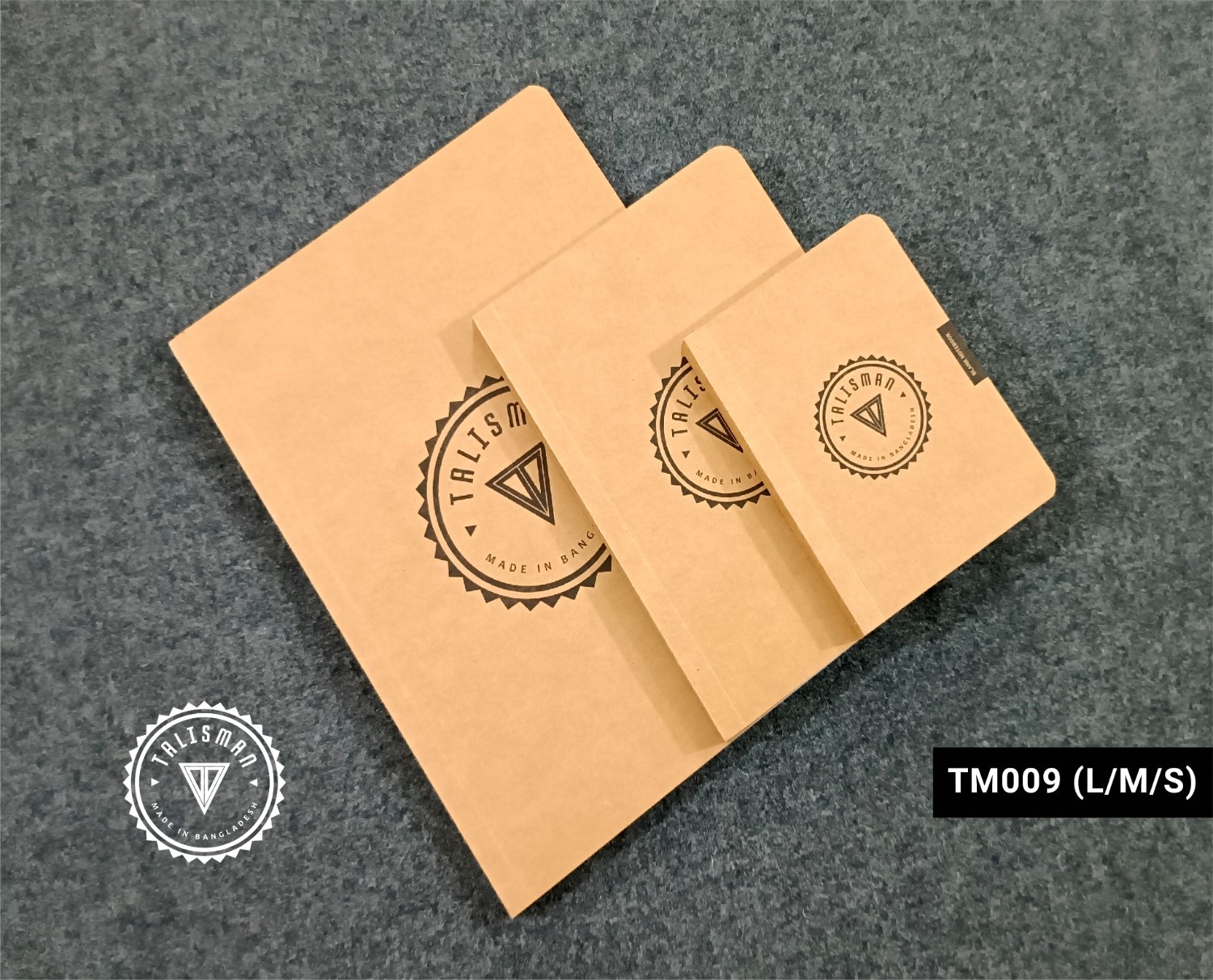 TM009 (L/M/S): Blank Pages Notebook – 03 Pcs Set – Talisman Bangladesh