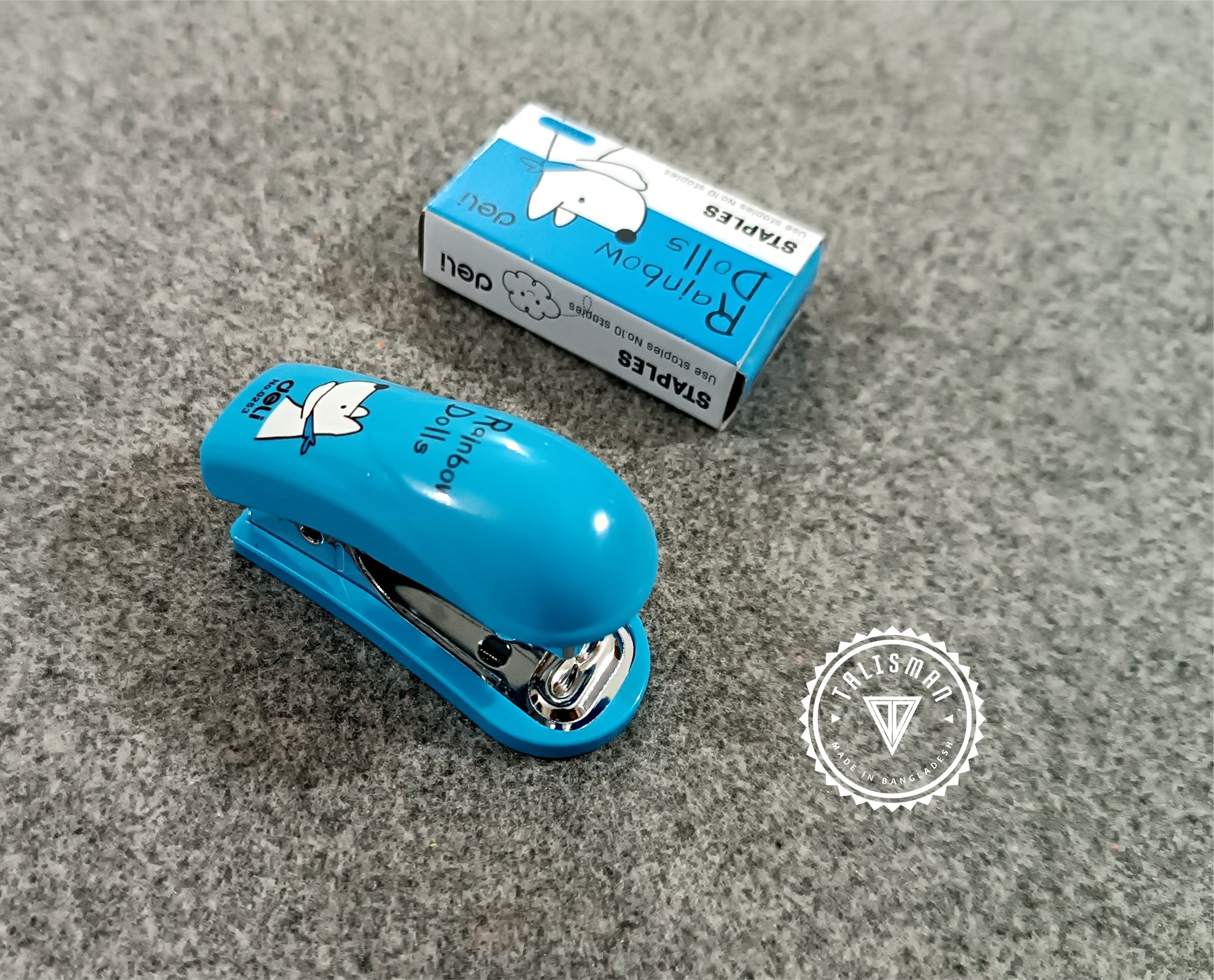 Deli E0253 Mini Stapler Machine Set (Blue) – 01 Pc – Talisman Bangladesh